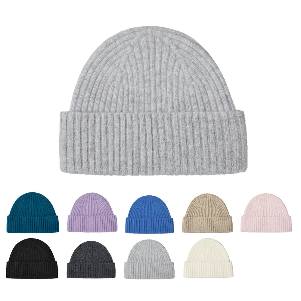 Blank Cuffed 100% Merino Wool Seamless Beanie Wholesale - 1224