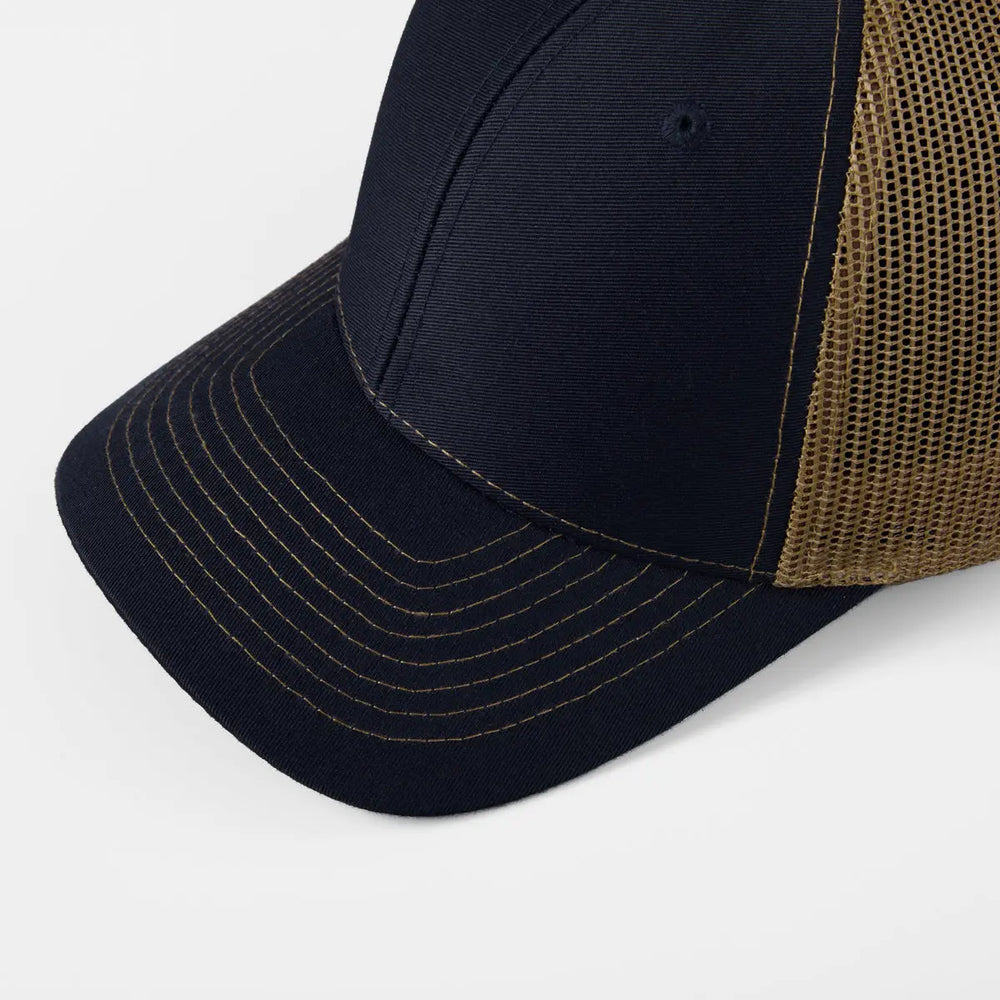 Blank & Custom 6 Panel Mid Profile Structured Trucker Hat Wholesale